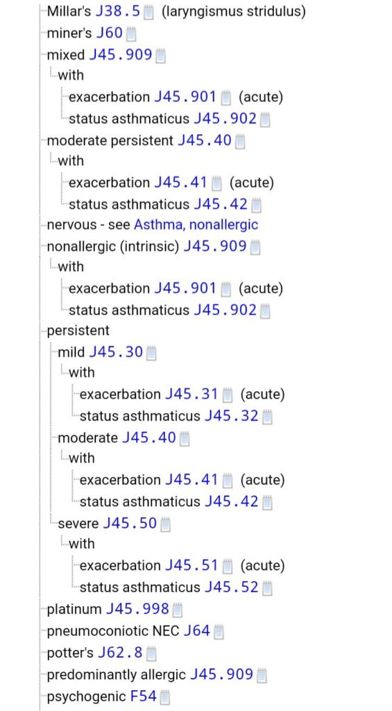 Asthma ICD 10 - Coding Guidelines along with Examples