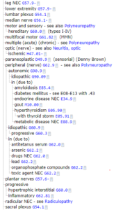 Neuropathy ICD 10 Code - Guidelines along with examples